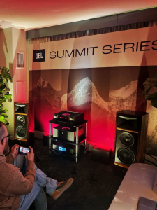 AXPONA - JBL Summit with ML 600 side view - Harman Luxury Audio News